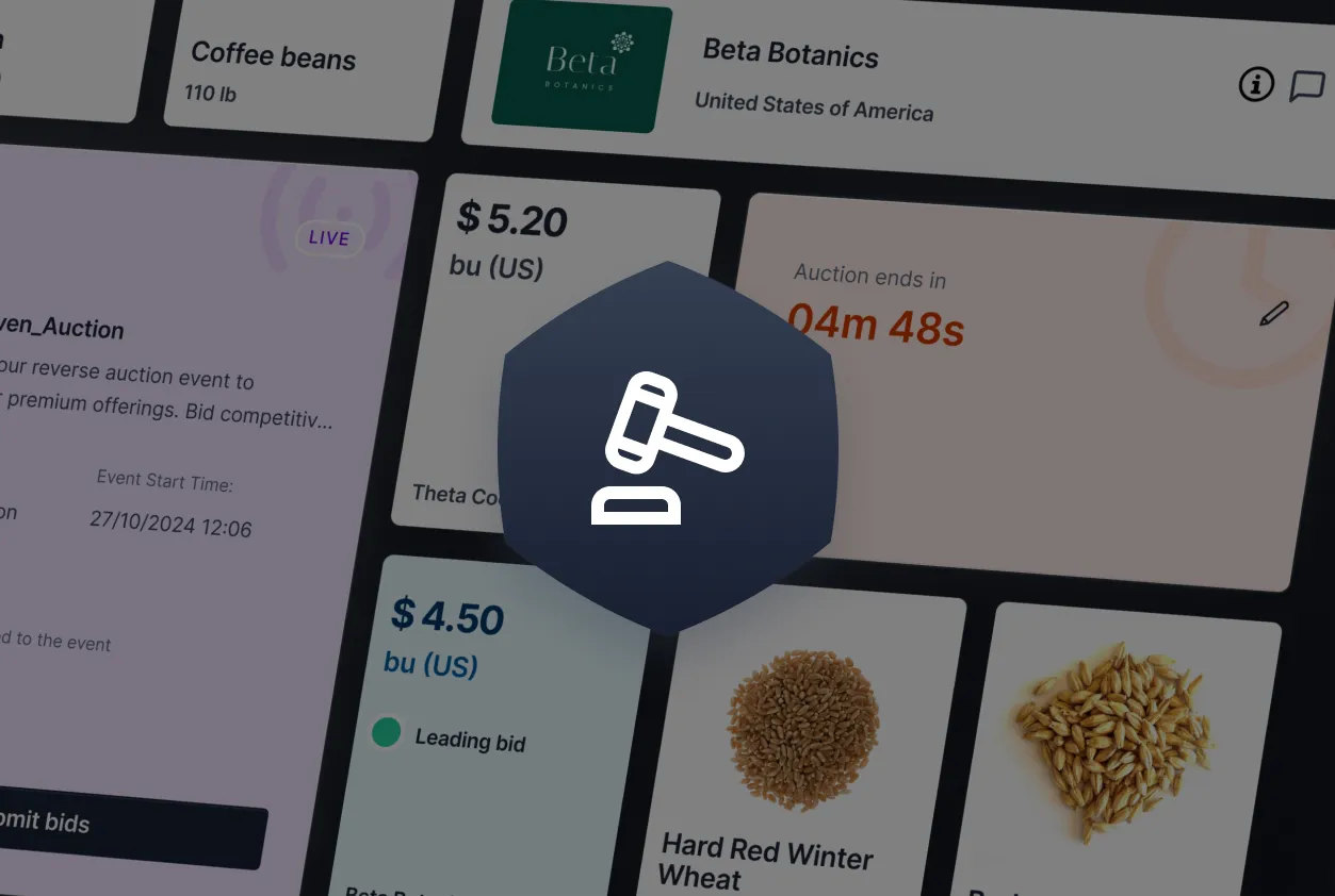 Real-time auction. Procurement software